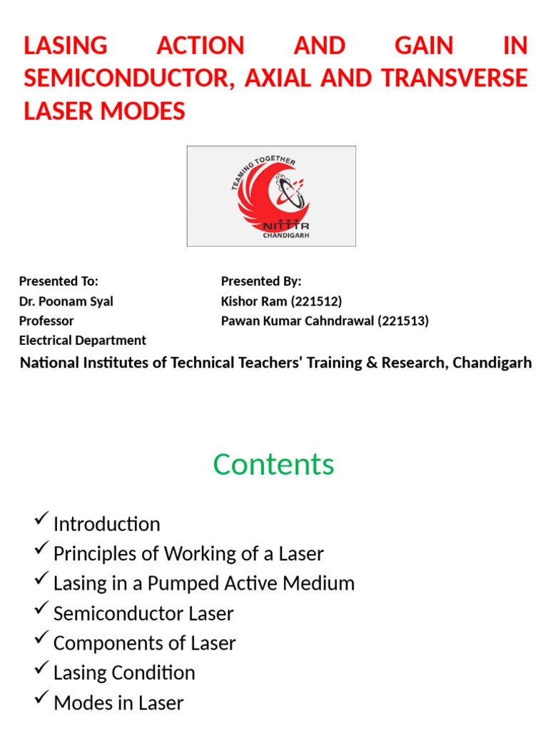 Lasing Condition & Gain in Semiconductor and Modes | PDF