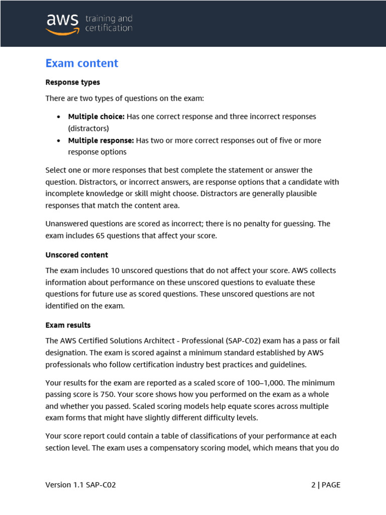 AWS Certified Solutions Architect Professional - Exam Guide 2 22 | PDF