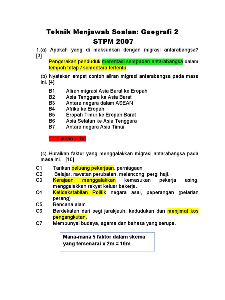 Teknik Menjawab Soalan Geo Manusia | PDF