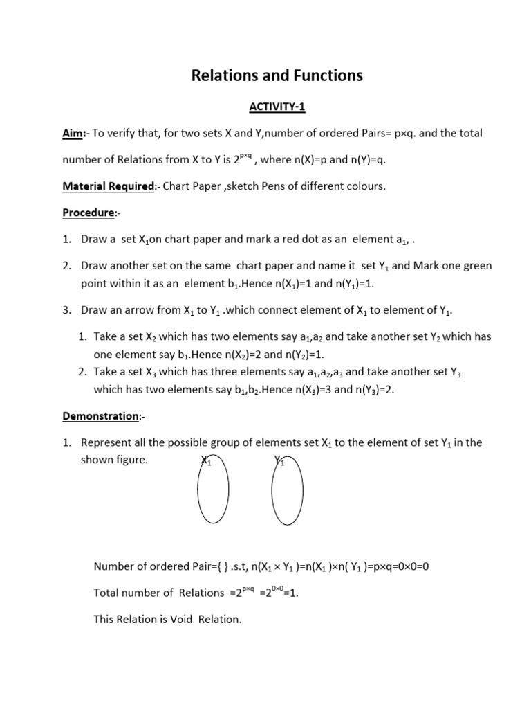 Activities - Mathematics - Class XII | PDF