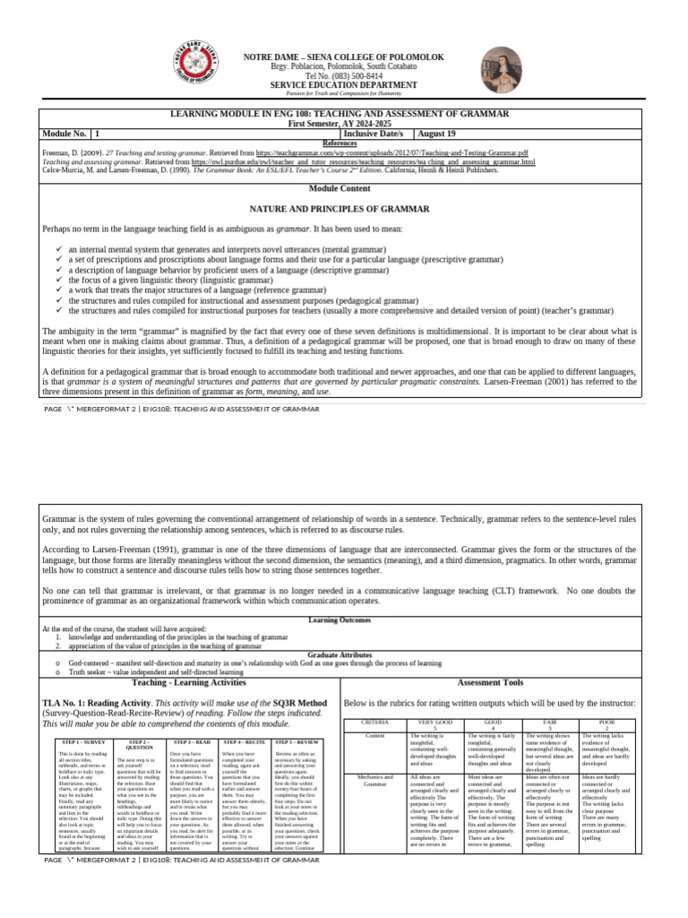Eng 108 Module 1 | PDF