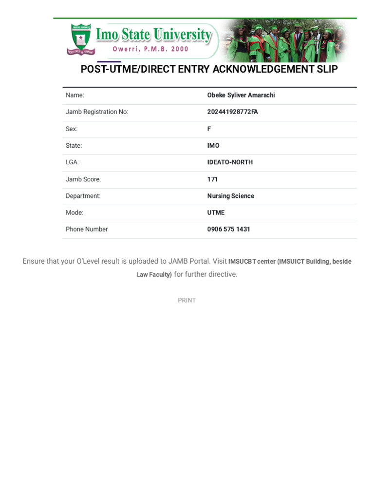 Imo State University | PDF