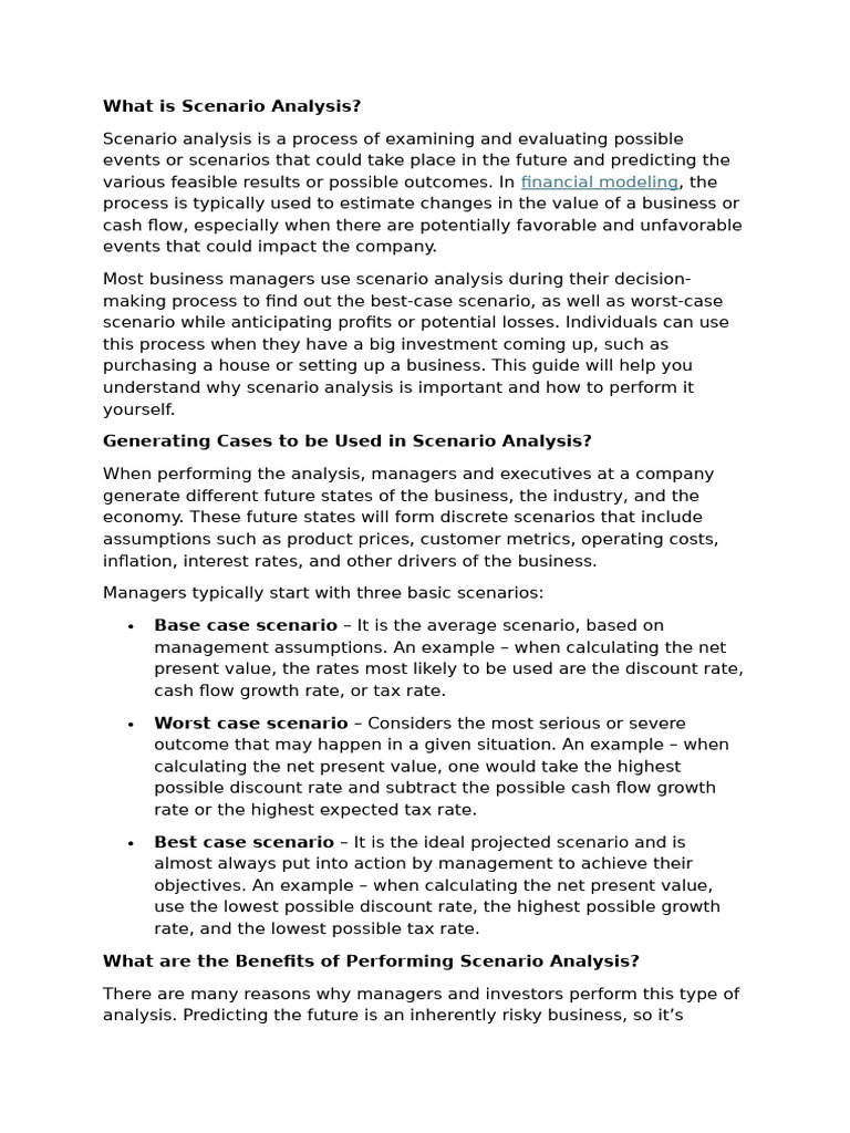 What Is Scenario Analysis | PDF