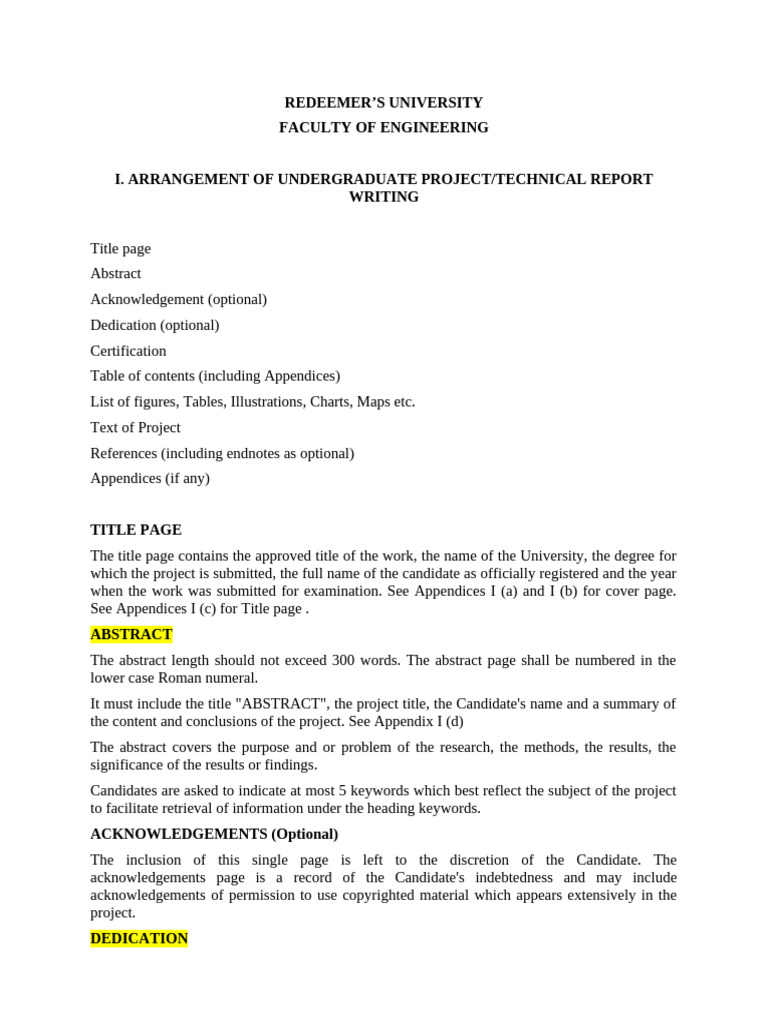 Format for Technical Report-Faculty of Engineering | PDF