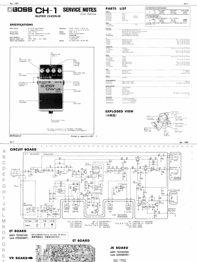 Boss CH-1 Service Notes | PDF | Home & Garden