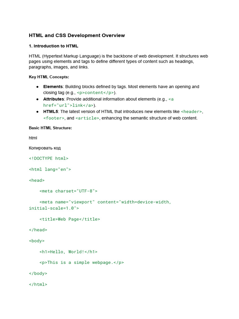 HTML and Css Classwork | PDF