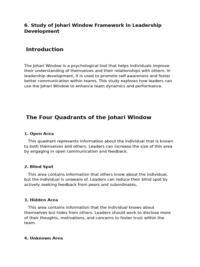 Johari Window | PDF