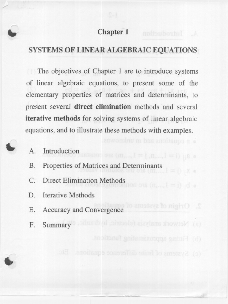 Systems of Linear Algebraic Equations | PDF