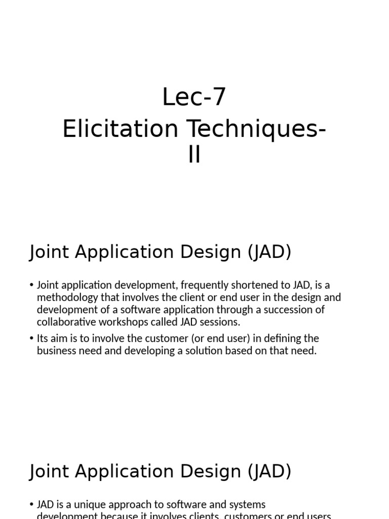 Lec-7, Elicitation Techniques II | PDF