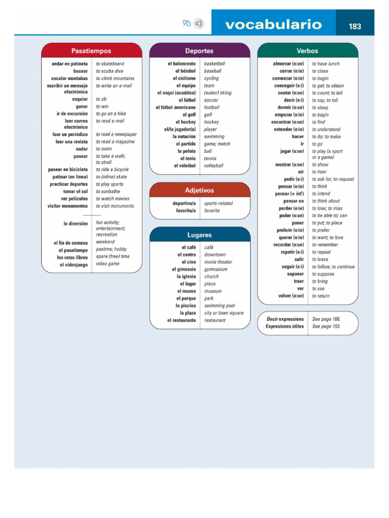 Senderos 1. Ch.4 Los Pasatiempos | PDF