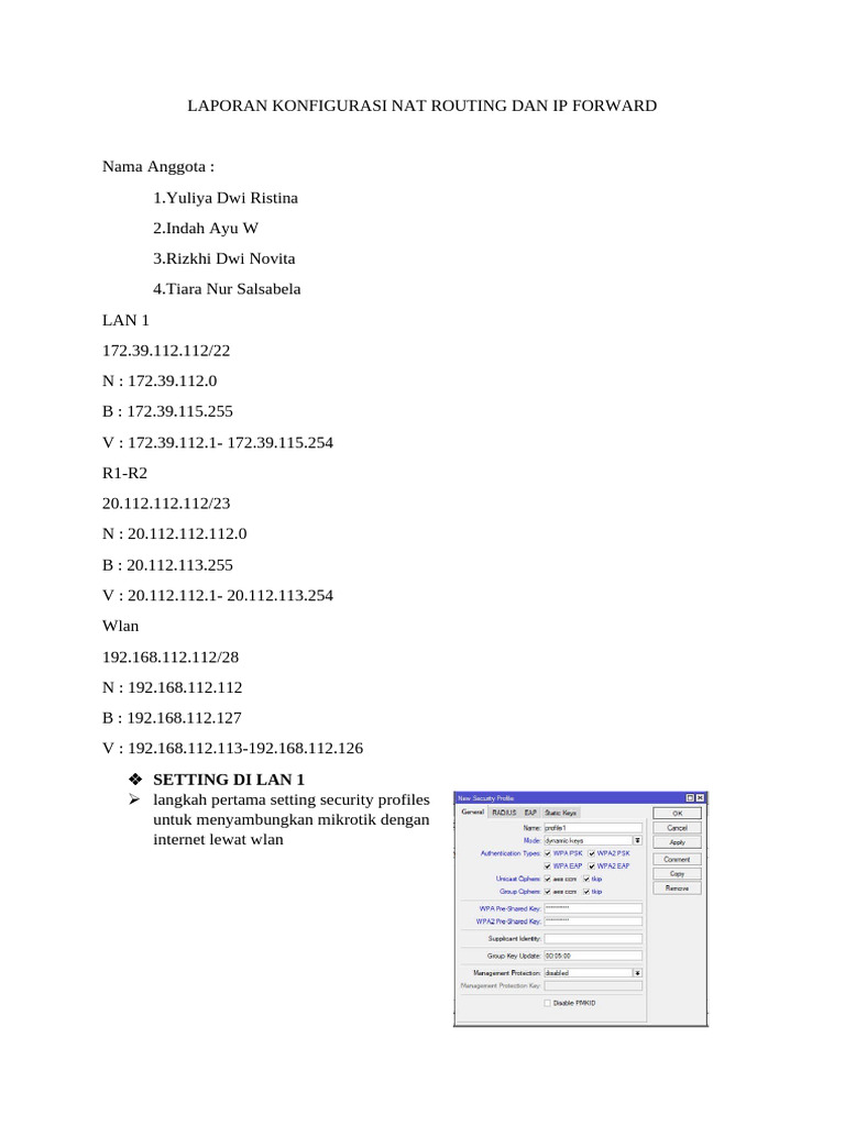 Laporan Konfigurasi Nat Routing Dan Ip Forward | PDF