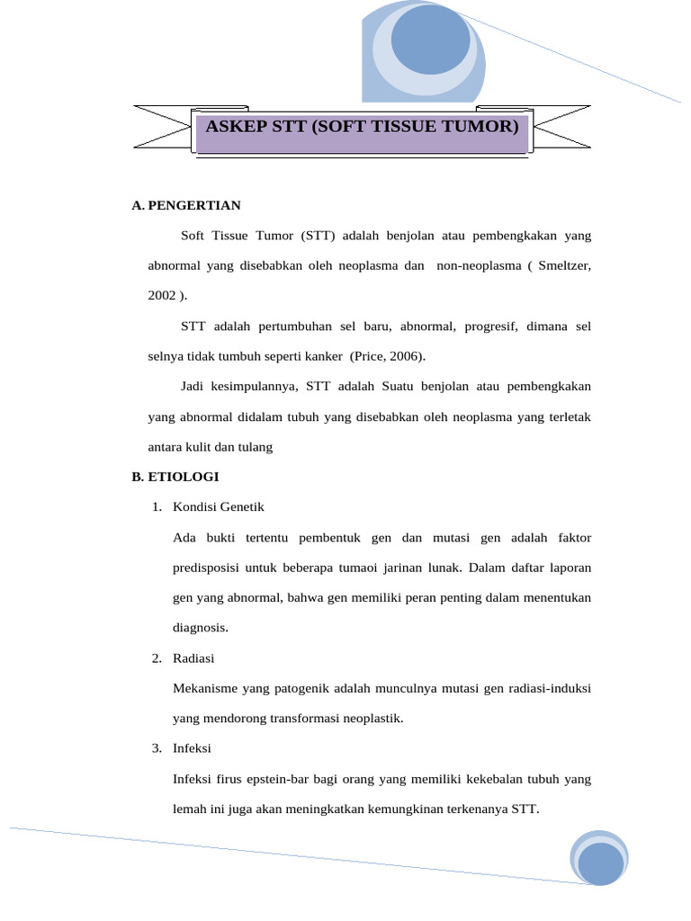 Askep STT (Soft Tissue Tumor) : A. Pengertian | PDF