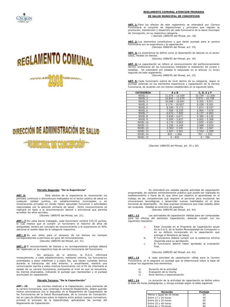 Reglamento Comunal Atencion Primaria | PDF