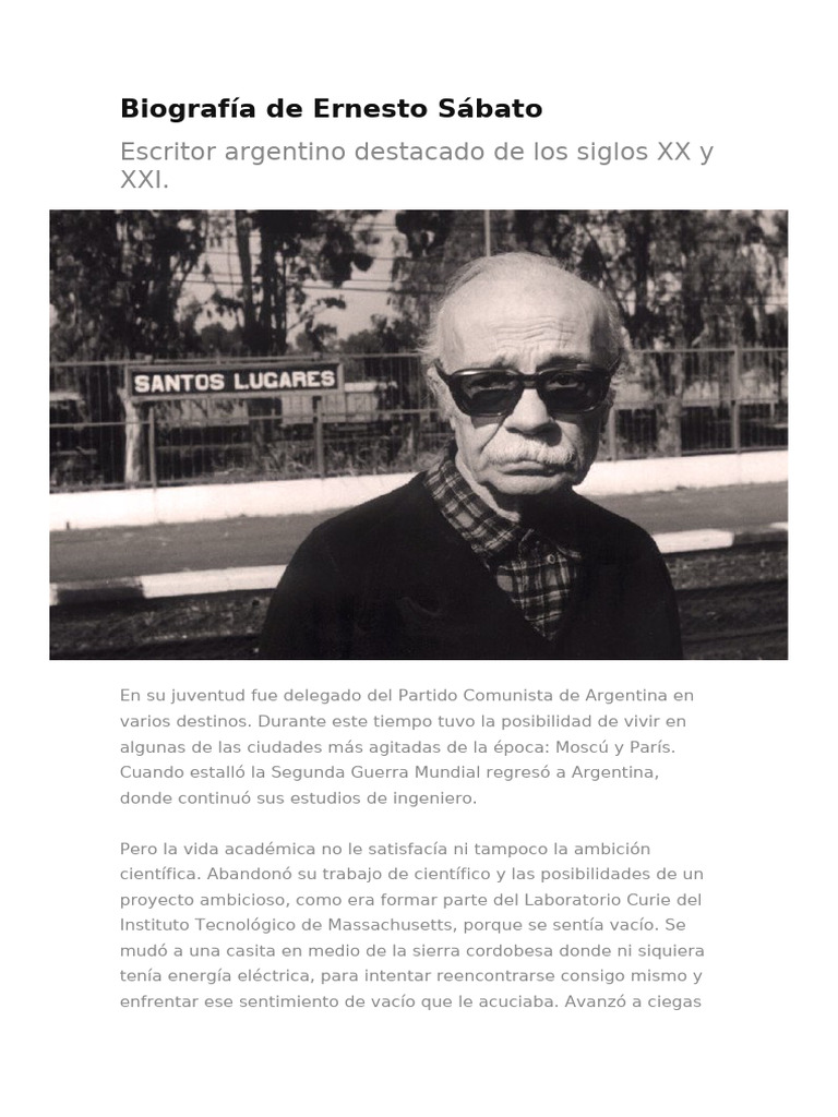 Biografía de Ernesto Sábato | PDF
