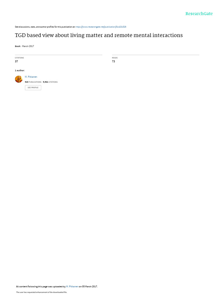 TGD Based View About Living | PDF