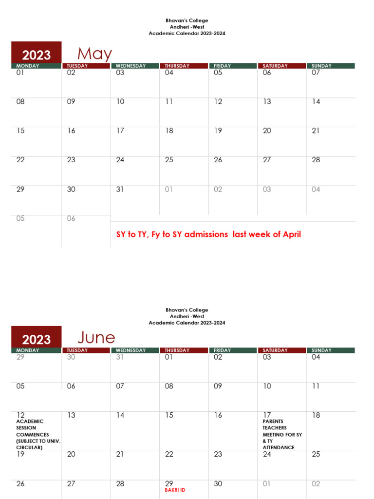 Final Academic Calendar 2023 24 | PDF | Academic Term | Public Services