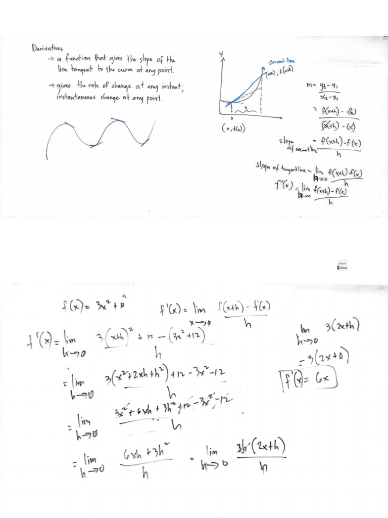 Derivatives Mathematical Analysis Examples | PDF