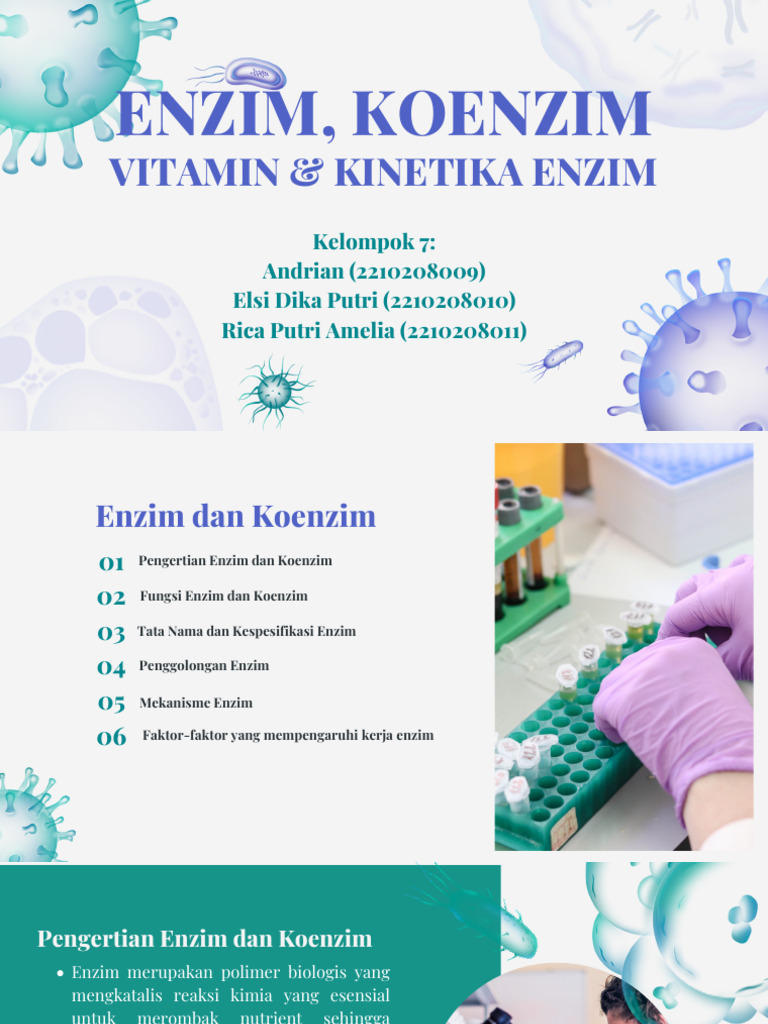 PPT ENZIM,KOENZIM,VITAMIN,KINETIKA ENZIM | PDF