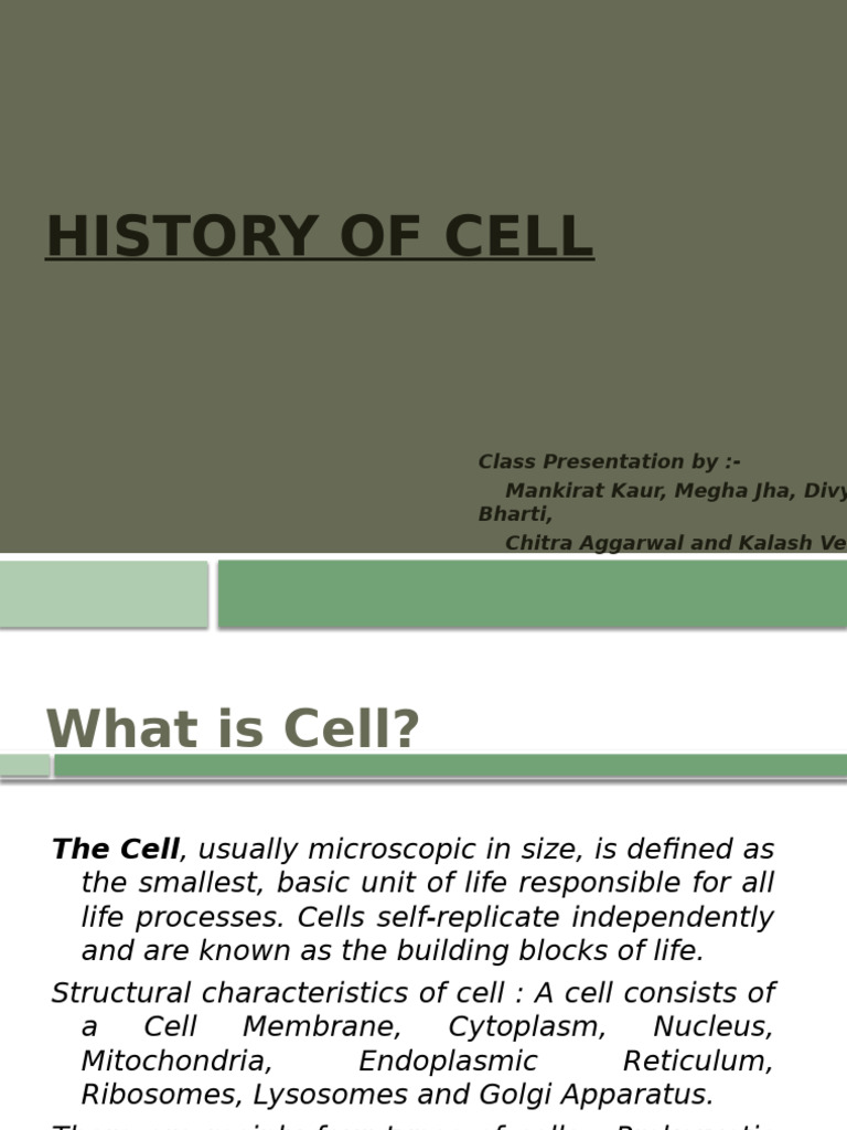 History of Cell PPT Assignment-1 | PDF