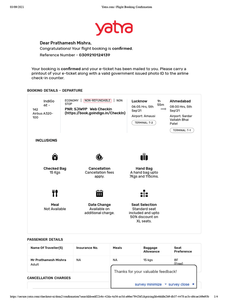 Flight Booking Confirmation | PDF