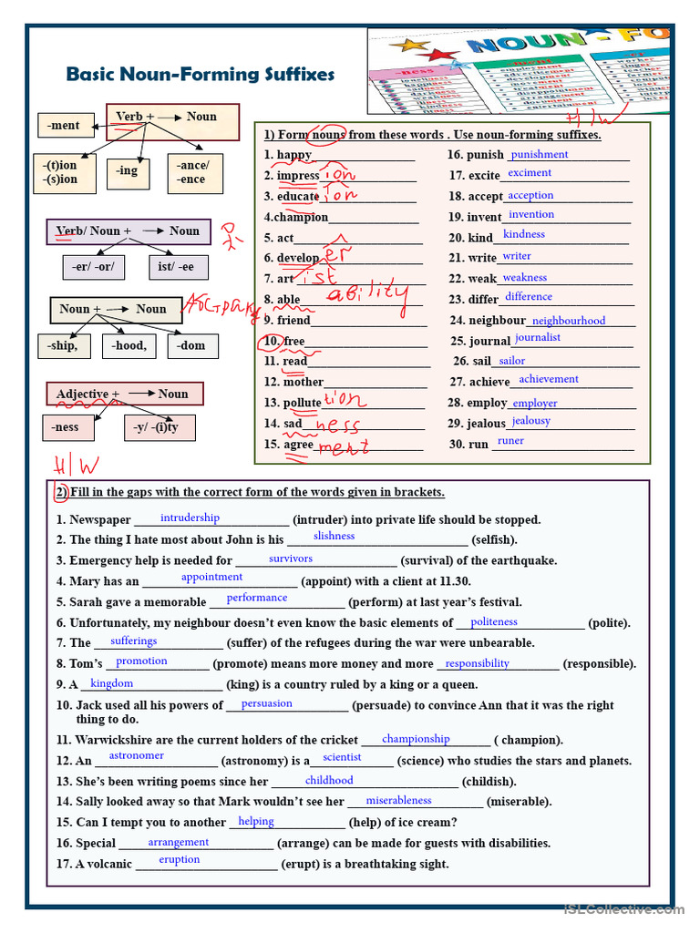 Basic Noun-Forming Suffixes rules and ex_s | PDF