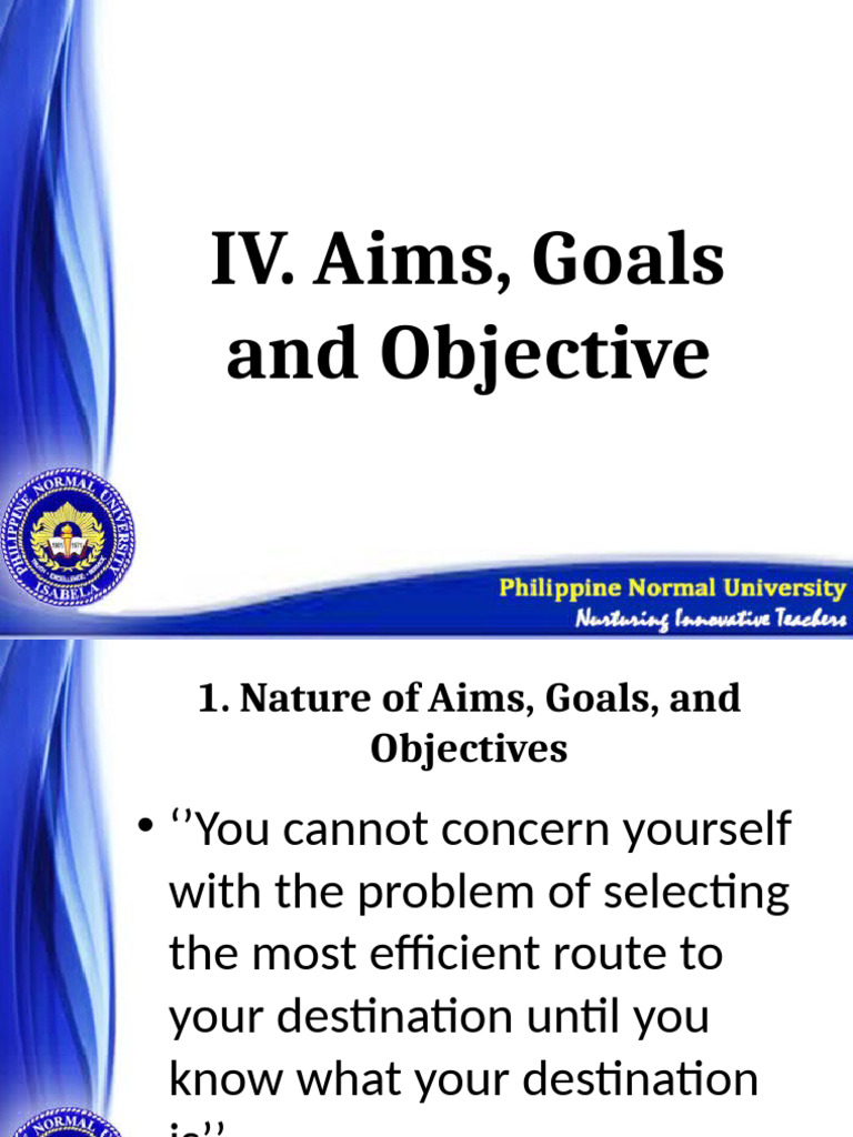 Aims Goals and Objectives | PDF