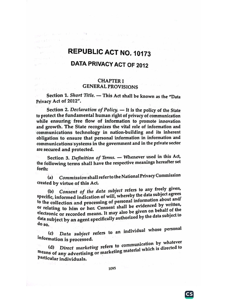 Data Privacy Act | PDF