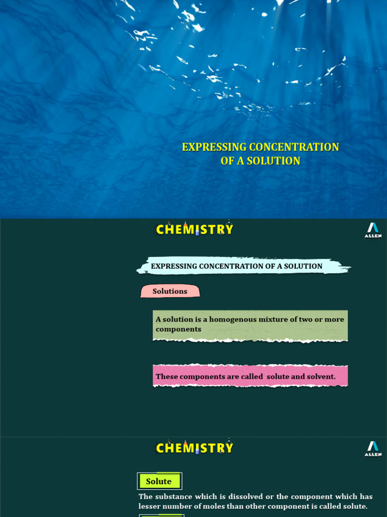 L13 - Molarity, Molality, Nornmality, Formality | PDF