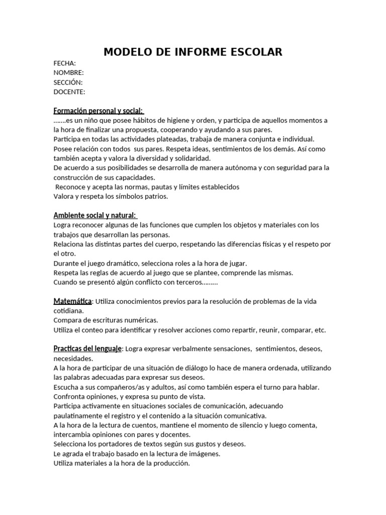 Modelo de Informe | PDF