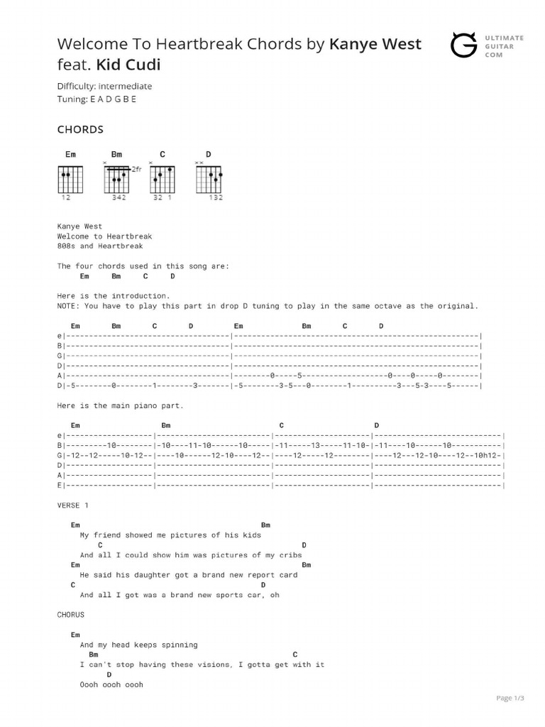 Welcome To Heartbreak Chords | PDF