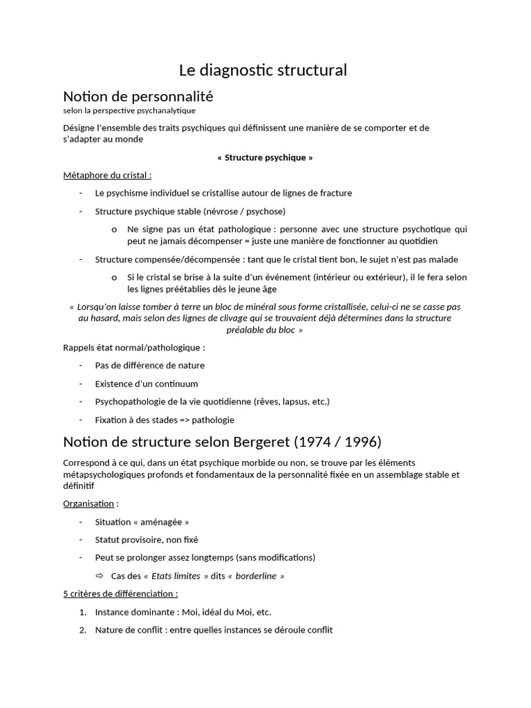Le Diagnostic Structural | PDF