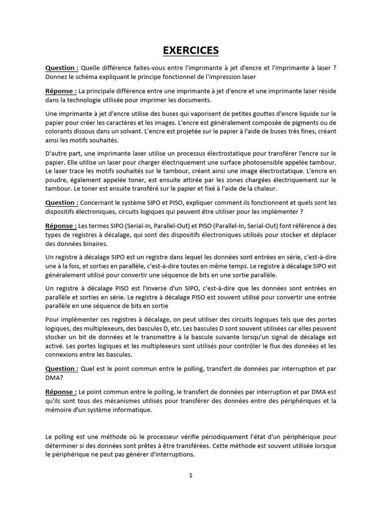 Structure Interne Exercices | PDF