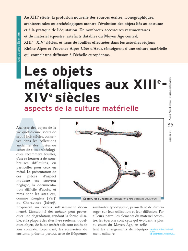 Les Objets Metalliques Aux XIIIe XIVe Si | PDF
