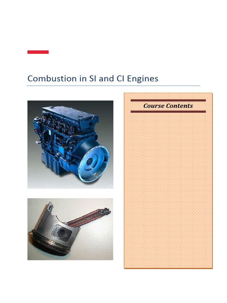 Combustion in SI and CI Engines | PDF | Technology & Engineering