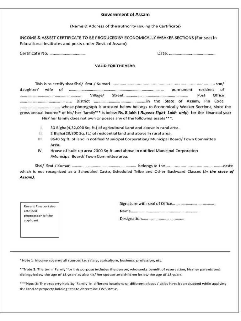 EWS - Form With Sample-1 30bigha | PDF