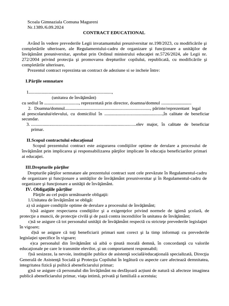 Contract Educational 2024 | PDF