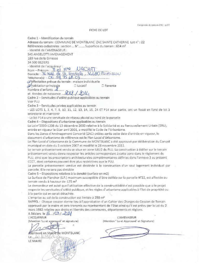 Fiche de Lot | PDF