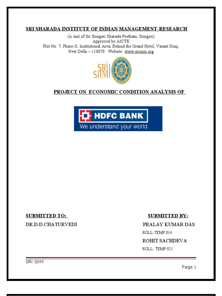 HDFC Bank Report Mba | PDF | Banks | Strategic Management