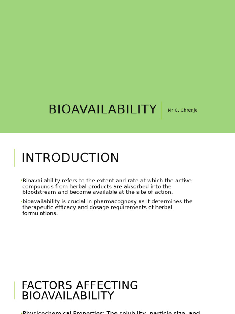 Bio Availability | PDF