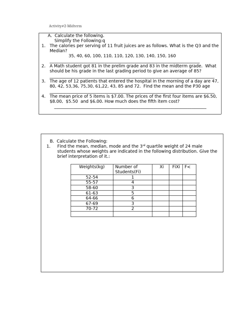 Stat Act2 Mid | PDF | Teaching Methods & Materials | Science & Mathematics