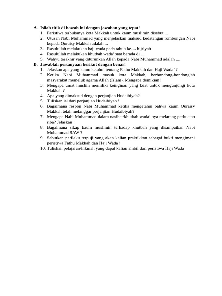 Fathu Makkah & Haji Wada | PDF