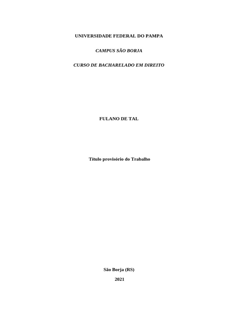 Modelo de Projeto de Pesquisa TCC (1) | PDF