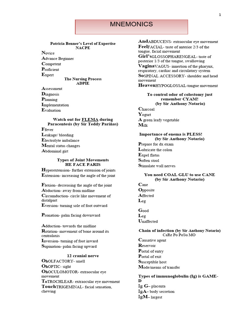 Mnemonic S | PDF