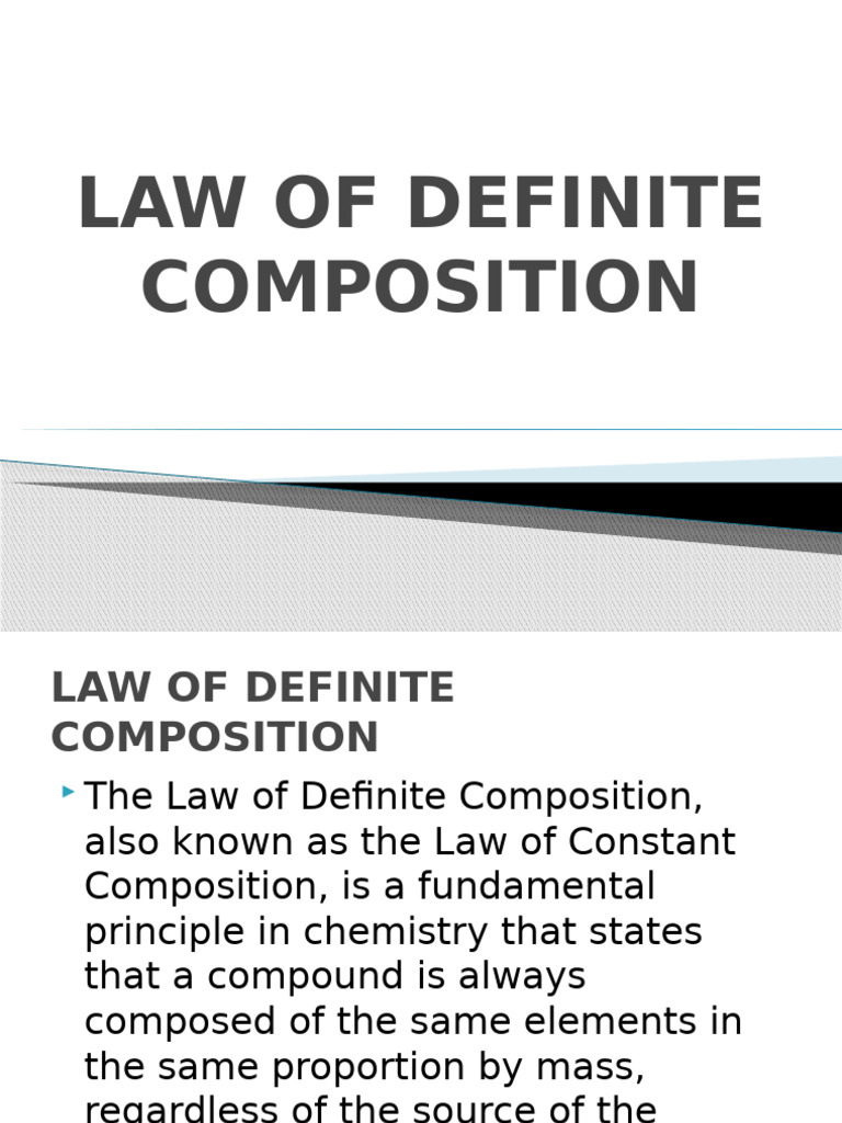Law of Definite Composition | PDF