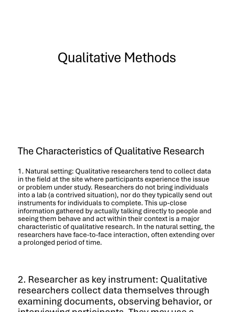 Qualitative Methods | PDF