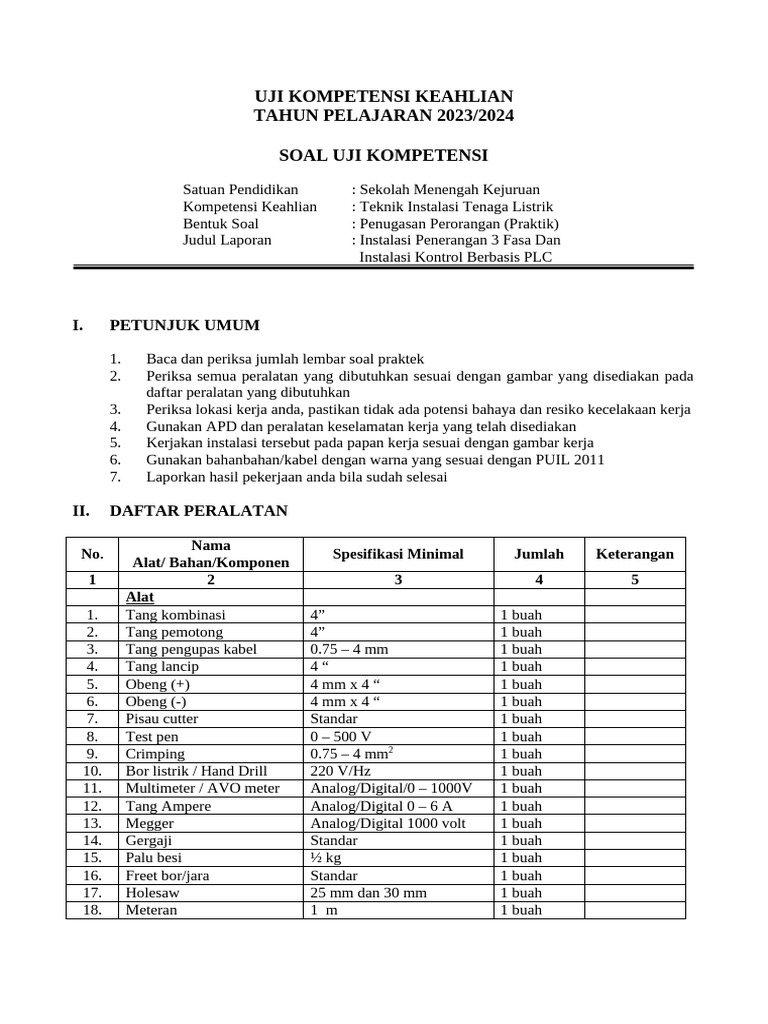 Kisi Soal Dan Laporan Ukk 2024 | PDF