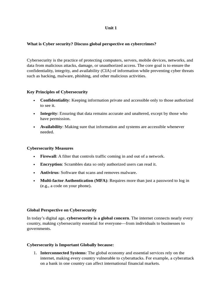 Cyber Security Unit 1 Pdf