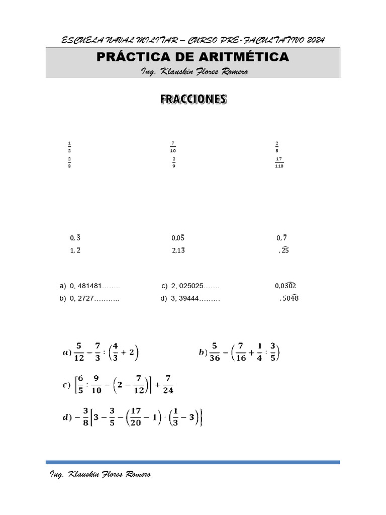 Práctica 4-Fracciones | PDF