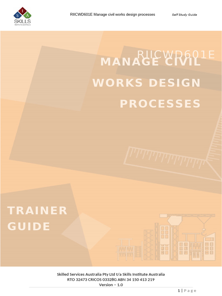 Trainer Guide-RIICWD601E-Manage Civil Works Design Processes | PDF