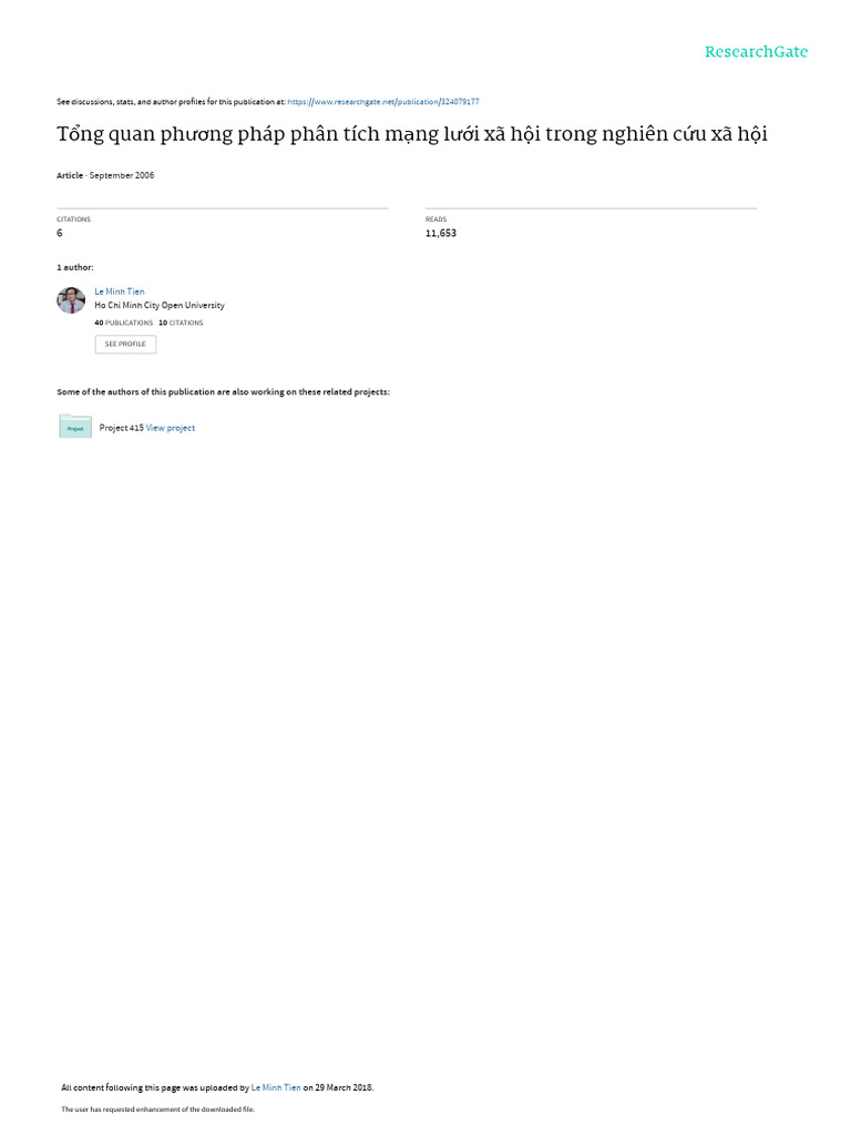 T NG Quan PH NG Pháp Phân Tích M NGL I Xã H I Trong Nghiên C U Xã H I | PDF